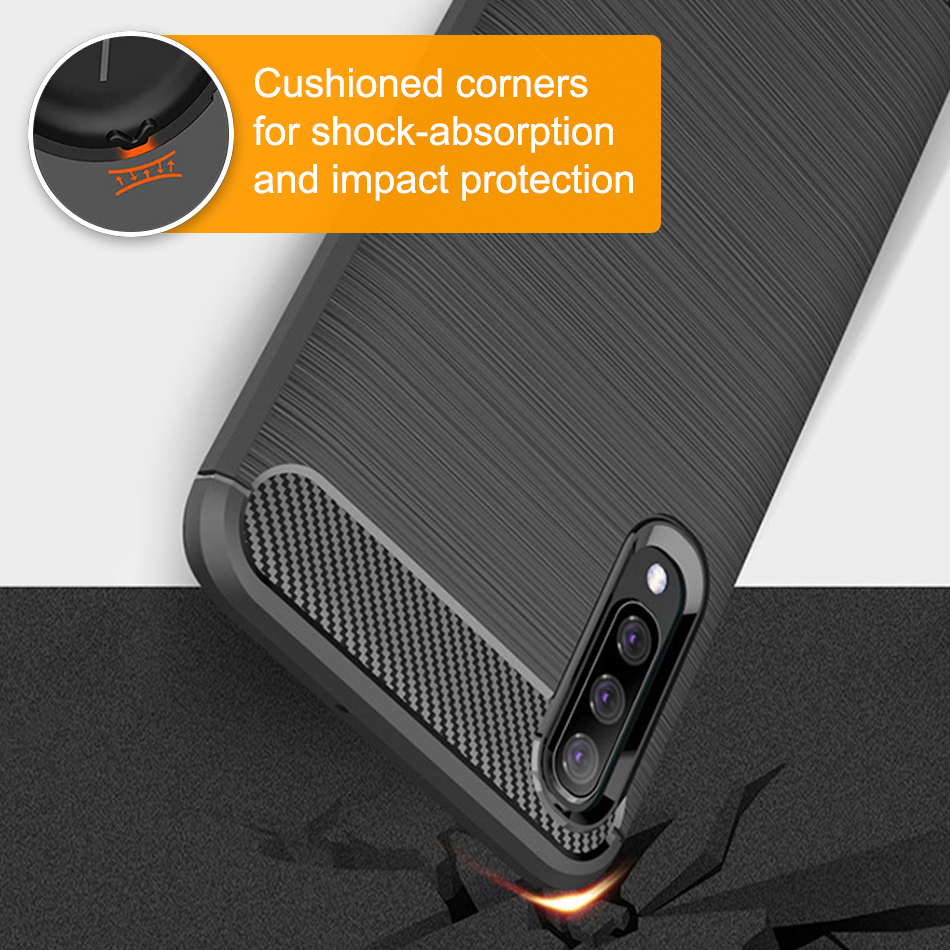 Flexi Slim Carbon Fibre Case for Samsung Galaxy A70 (Black)